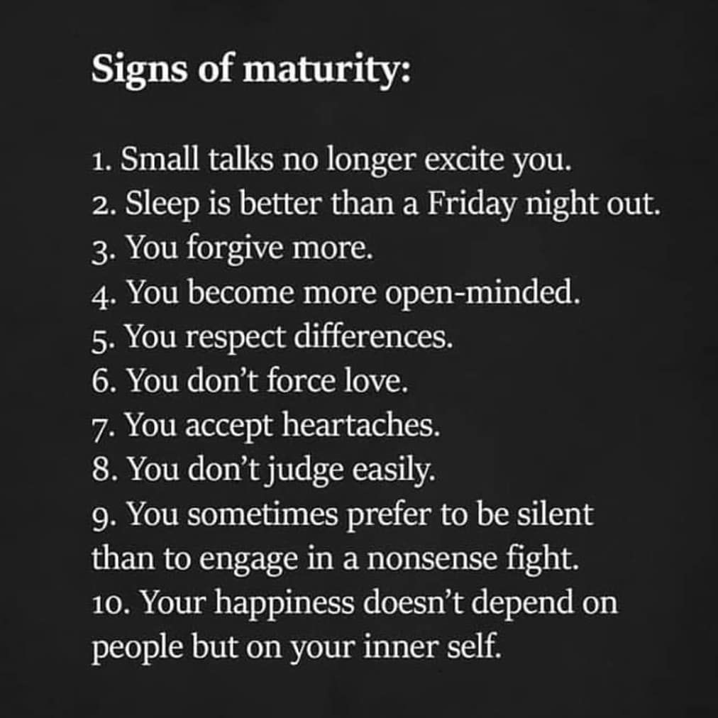 The Signs Of Maturity Pictures, Photos, and Images for Facebook, Tumblr ...