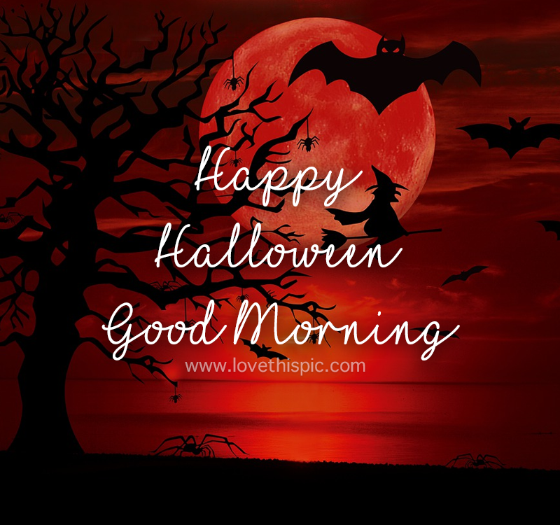 Red Moon & Bats - Happy Halloween, Good Morning Pictures, Photos, and ...