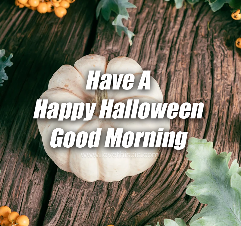White Pumpkin Happy Halloween Good Morning Quote Pictures, Photos, and ...