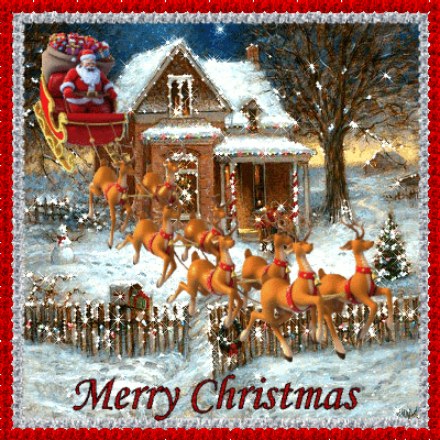 Santa & Reindeer Merry Christmas Gif Pictures, Photos, and Images for ...