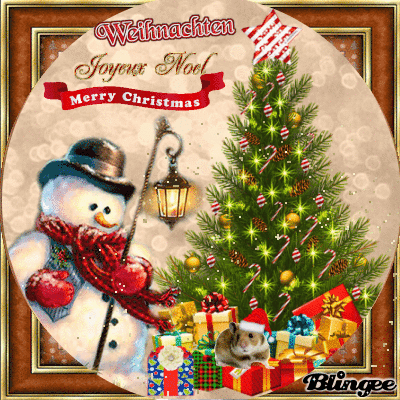 Joyeux Noel Snowman & Christmas Tree Pictures, Photos, and Images for ...
