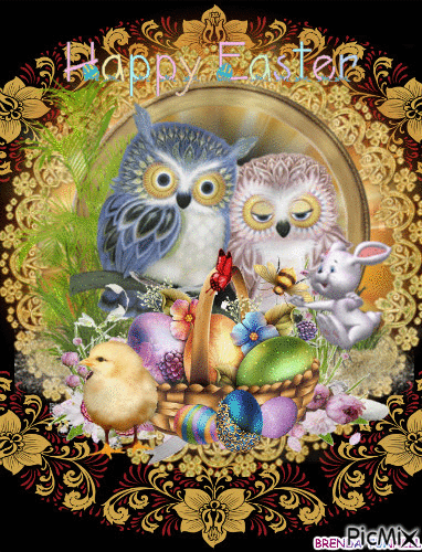 Cute Owl Happy Easter Animation Pictures, Photos, and Images for ...