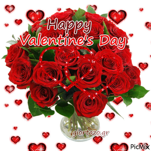 Glitter Hearts And Roses Gif