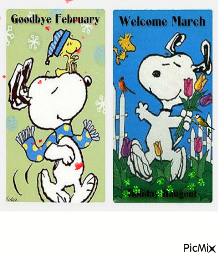 Snoopy Goodbye February, Welcome March Pictures, Photos, and Images for ...