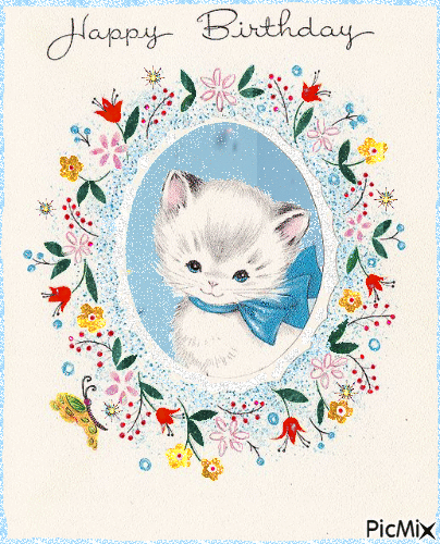 Happy Birthday Retro Kittens