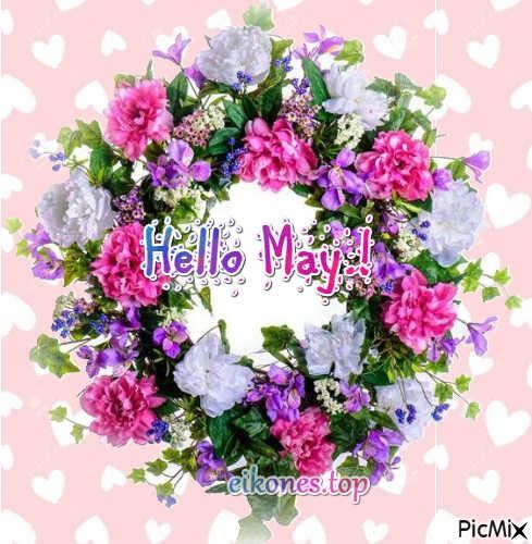 Floral Wreath Hello May Pictures, Photos, and Images for Facebook ...