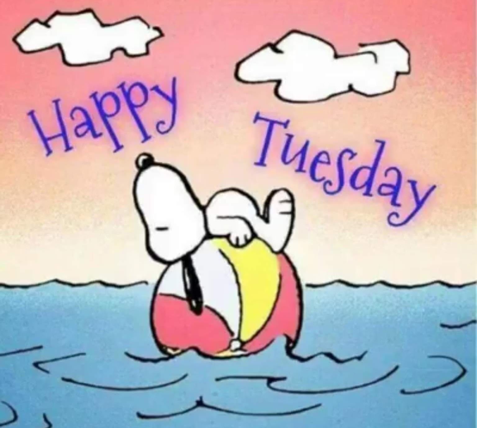 Snoopy In Ocean - Happy Tuesday Pictures, Photos, and Images for ...