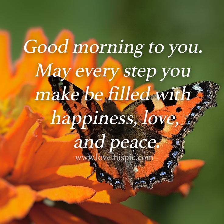 Good Morning To You. May Every Step You Make Be Filled With Happiness ...