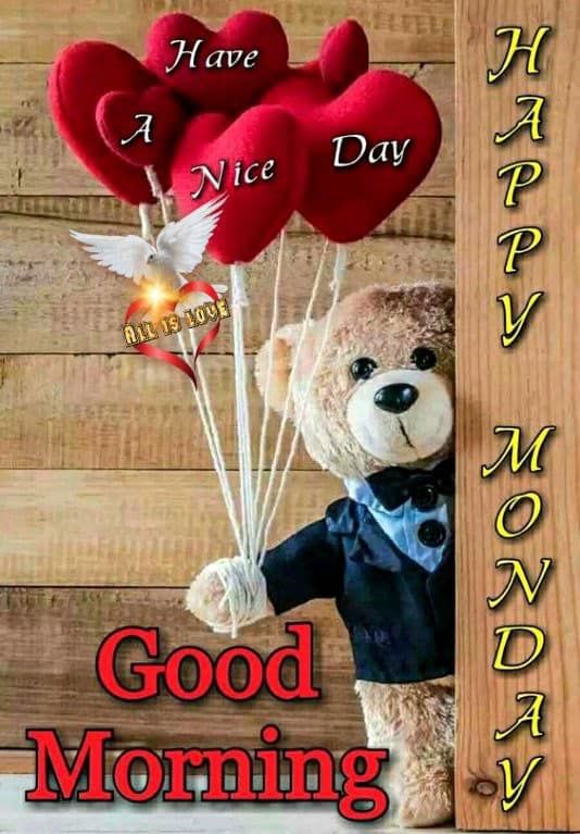 Teddy Bear With Balloons - Good Morning Happy Monday Pictures, Photos ...