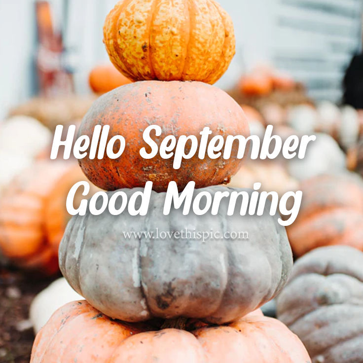 Stacked Pumpkins Hello September Good Morning Pictures, Photos, and ...