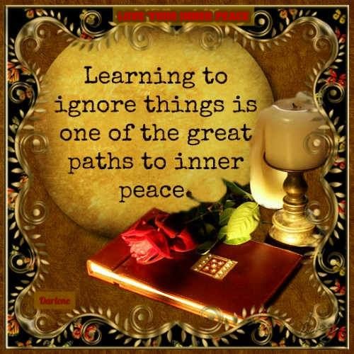 Learning To Ignore Things Is One Of The Great Path To Inner Peace ...