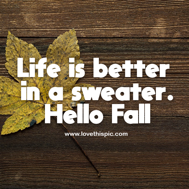 Life Is Better In A Sweater. Hello Fall. Pictures, Photos, and Images ...