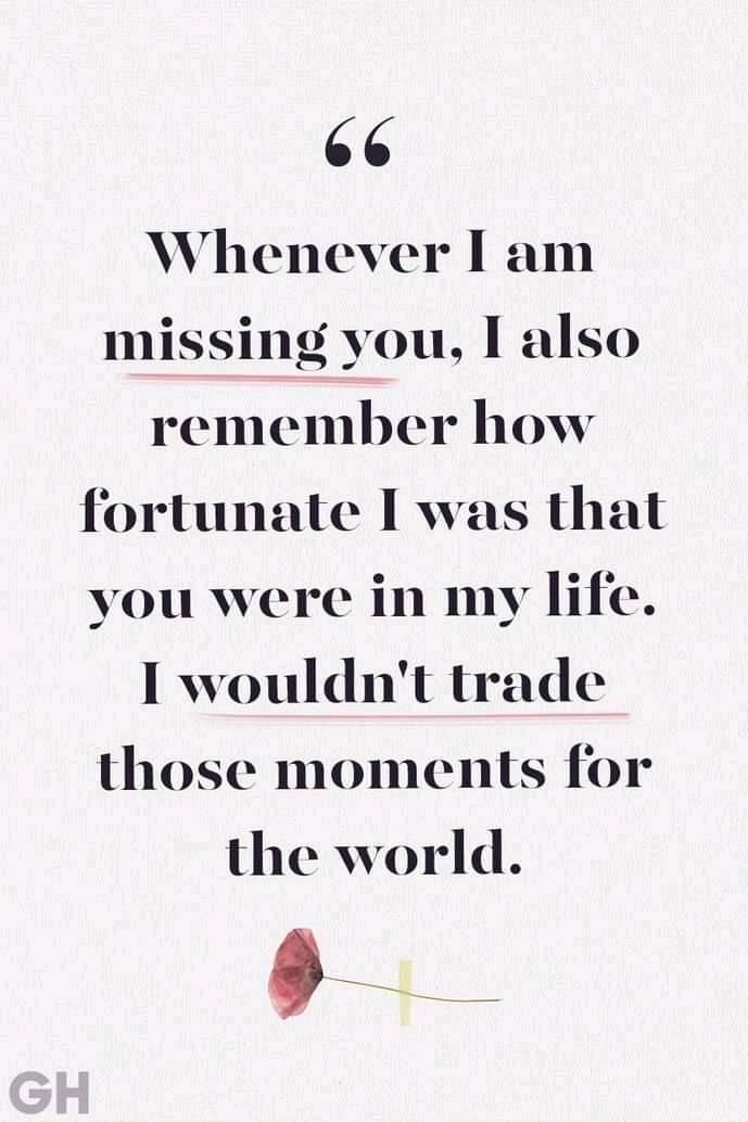 Whenever I Am Missing You, I Also Remember How Fortunate I Was That You ...