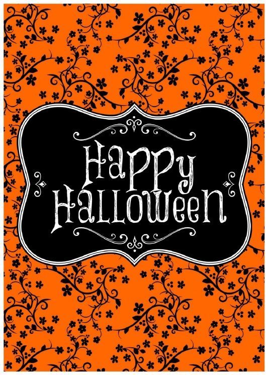 Happy Halloween Orange & Black Printable Pictures, Photos, and Images ...