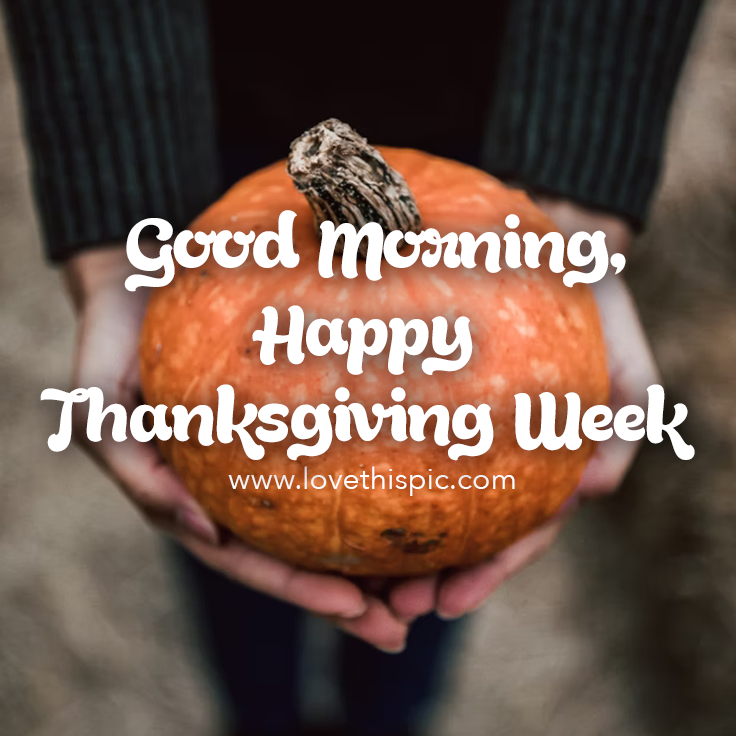 Good Morning, Happy Thanksgiving Week Pumpkin Pictures, Photos, and ...