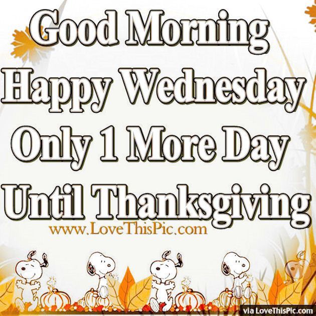 Happy Wednesday, Only 1 More Day Until Thanksgiving Pictures, Photos ...