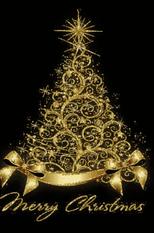 Gold Christmas Tree - Merry Christmas Gif Pictures, Photos, and Images ...