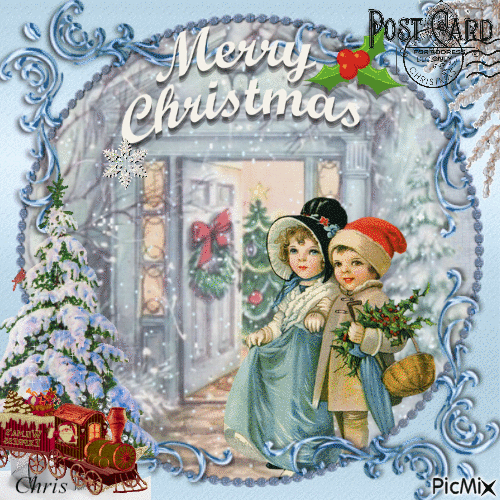 Vintage Merry Christmas Postcard Gif Pictures, Photos, and Images for Facebook, Tumblr ...
