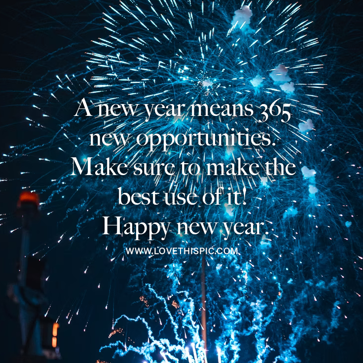A New Year Means 365 New Opportunities. Make Sure To Make The Best Use ...