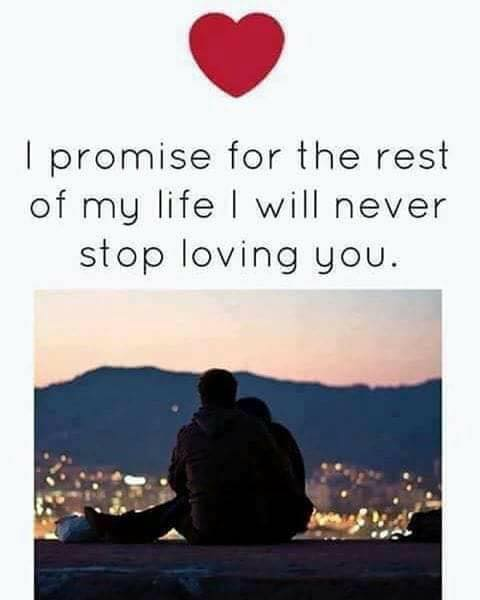 I Promise For The Rest Of My Life, I Will Never Stop Loving You ...