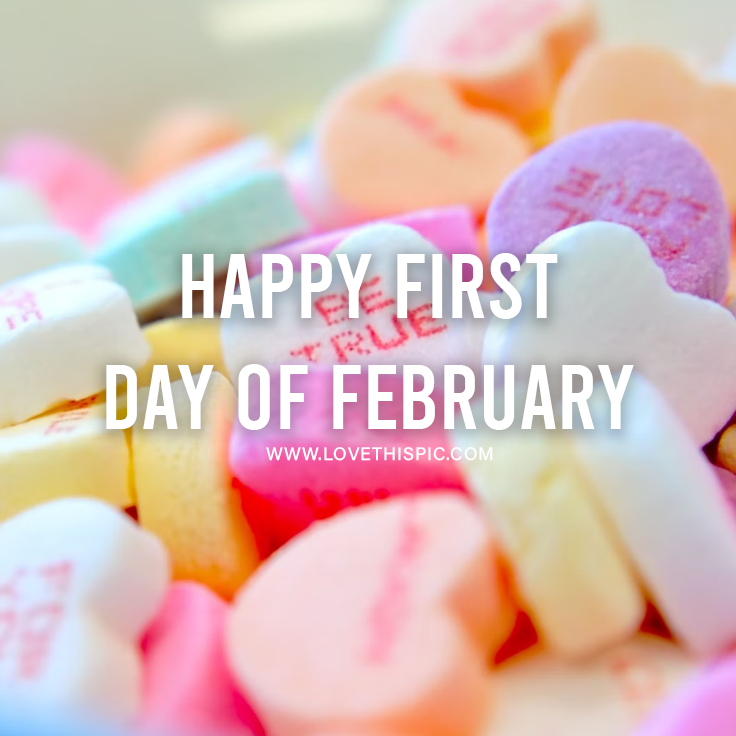Close Up Bowl Of Conversation Hearts - Happy First Day Of February ...