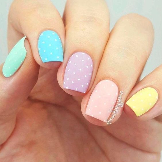Polka Dot Pastel Short Nails Pictures, Photos, and Images for Facebook ...