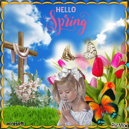 Praying Girl Hello Spring Gif Pictures, Photos, and Images for Facebook ...