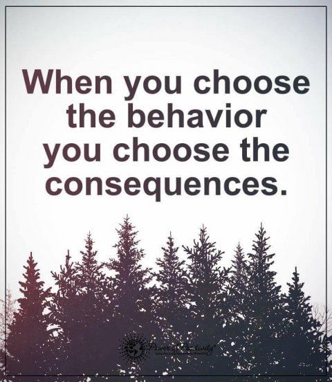 When You Choose The Behavior, You Choose The Consequences. Pictures ...