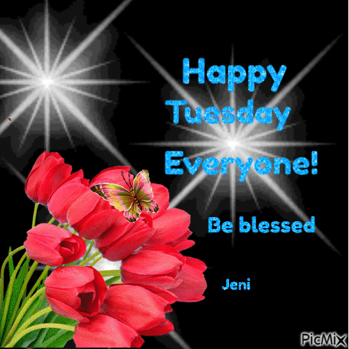 Red Tulips With Butterflies - Happy Tuesday Everyone Pictures, Photos ...