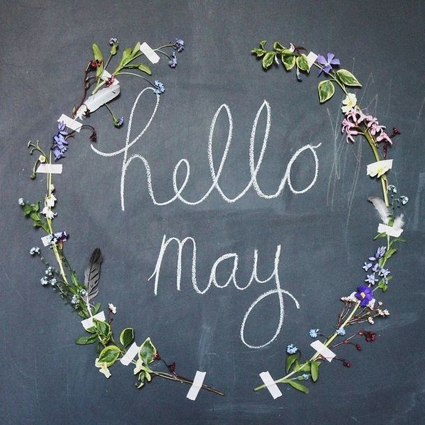 Chalkboard With Floral Ring - Hello May Pictures, Photos, and Images ...