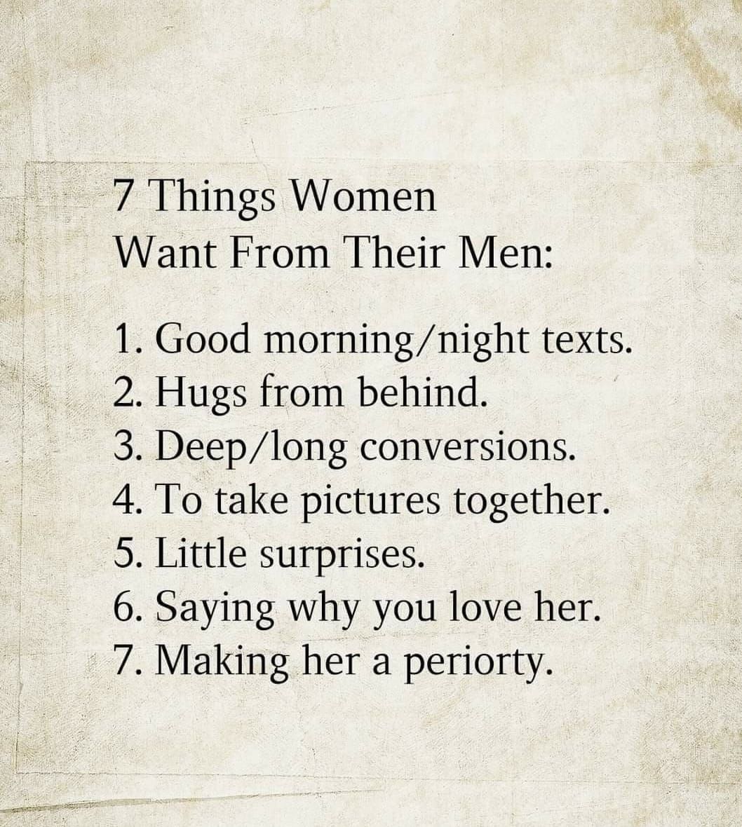 What Women Want List
