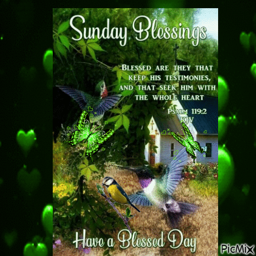 Green Heart Sunday Blessings Gif Pictures, Photos, and Images for ...