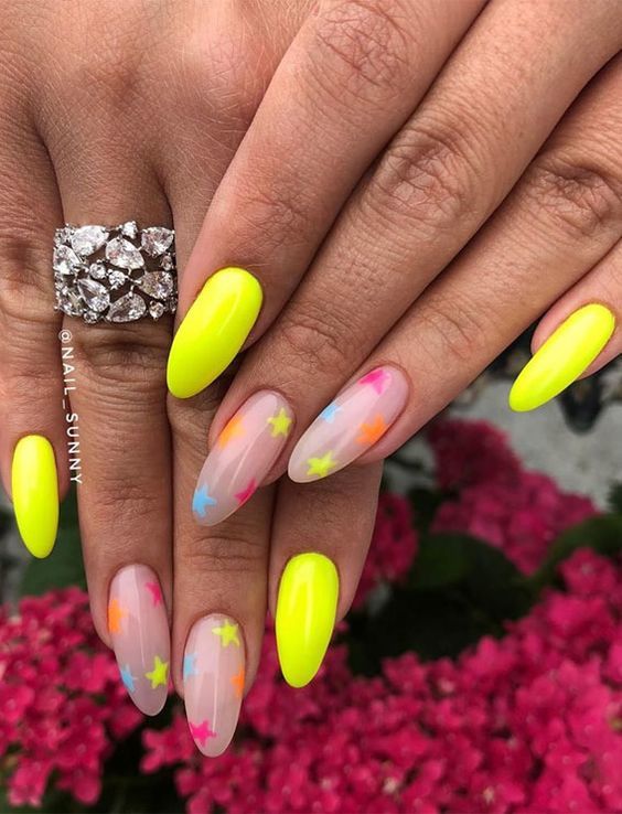 Yellow Vibrant Star Nails Pictures, Photos, and Images for Facebook ...