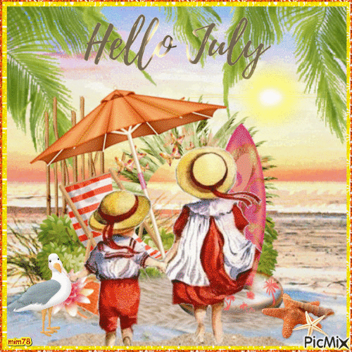 Kids At Beach - Hello July Gif Pictures, Photos, and Images for ...