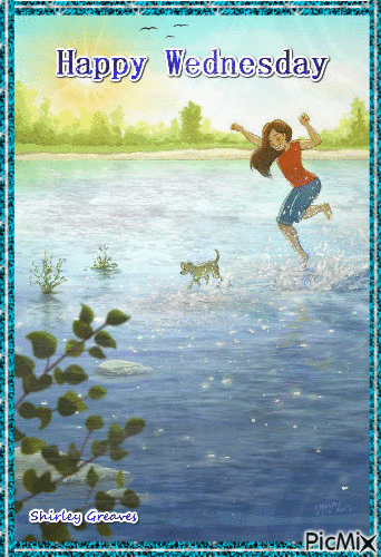 Woman And Dogyy In Lake - Happy Wednesday Pictures, Photos, and Images ...