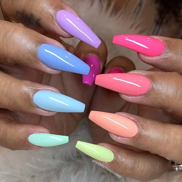Glossy Pastel Rainbow Nails Pictures, Photos, and Images for Facebook ...