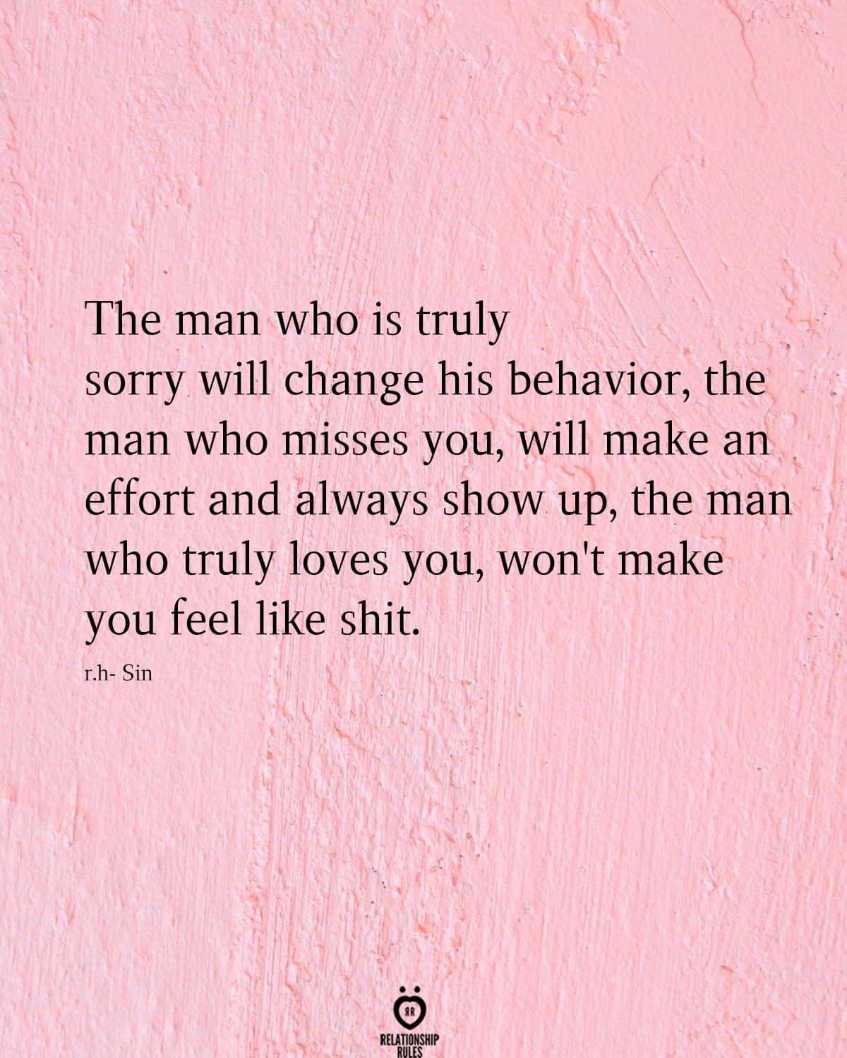 The Man Who Is Truly Sorry Will Change His Behavior, The Man Who Missed ...