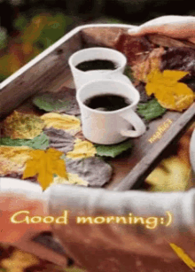 Fall Coffee With Falling Leaves - Good Morning Gif Pictures, Photos ...