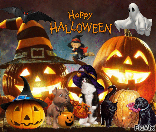 Spooky Happy Halloween Gif With Jack O Lantern Pictures, Photos, and ...