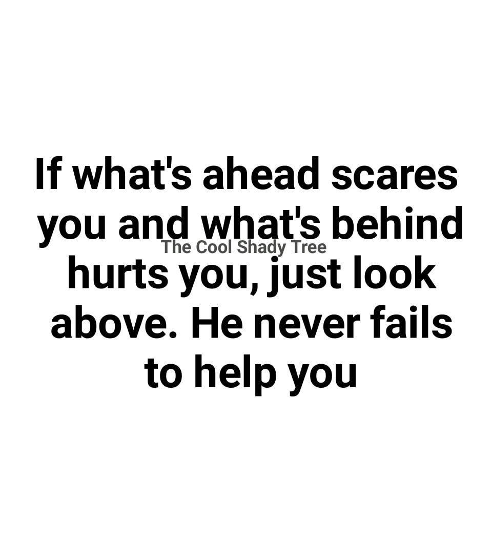 If What's Ahead Scares You And What's Behind Hurts You, Just Look Above ...