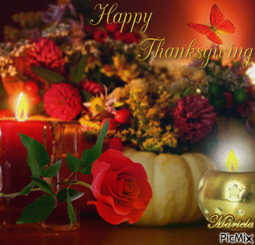 Rose And Candlelight Happy Thanksgiving Gif Pictures, Photos, and ...
