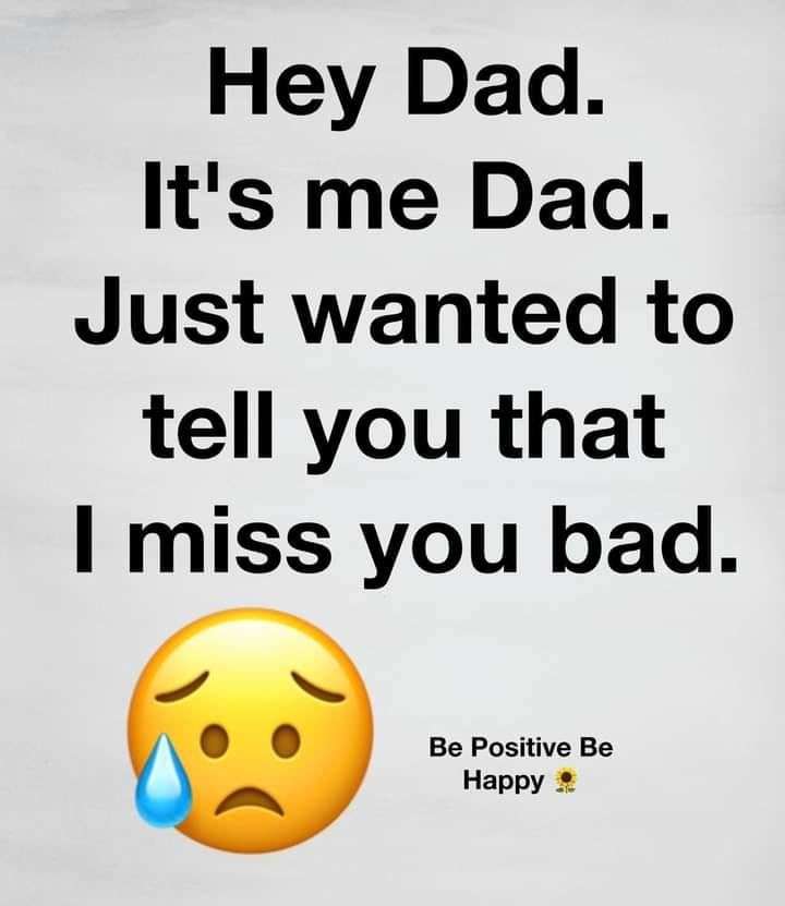 Hey Dad. It's Me Dad. Just Wanted To Tell You That I Miss You Bad ...