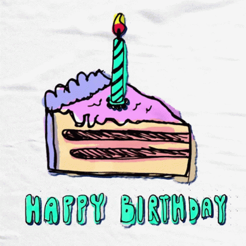 Cake Slice With Candle - Happy Birthday Gif Pictures, Photos, and ...