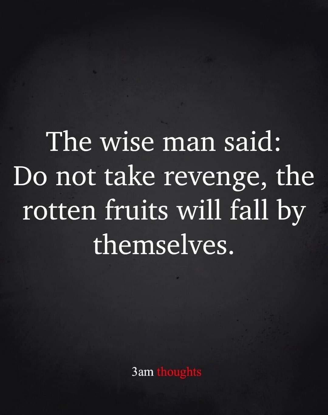 The Wise Man Said: Do Not Take Revenge, The Rotten Fruits Will Fall By ...