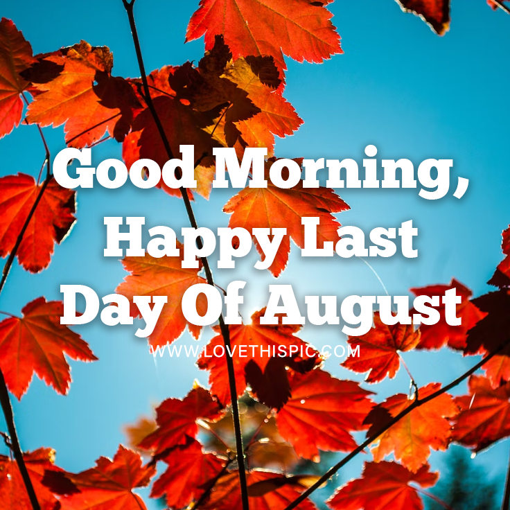 Good Morning, Happy Last Day Of August Pictures, Photos, and Images for ...