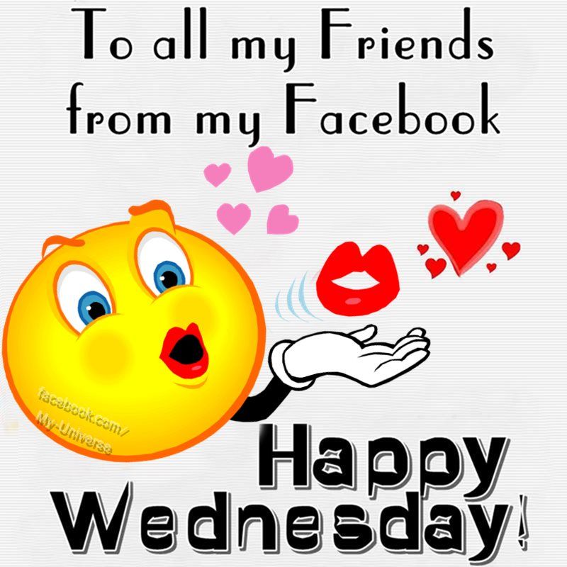 Kissing Smiley - To All My Friends From Facebook, Happy Wednesday ...