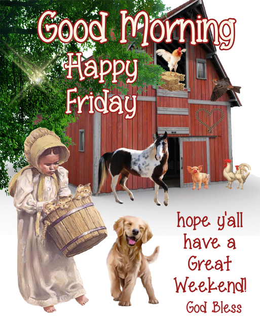 Farm Animals With Girl - Good Morning, Happy Friday Pictures, Photos ...