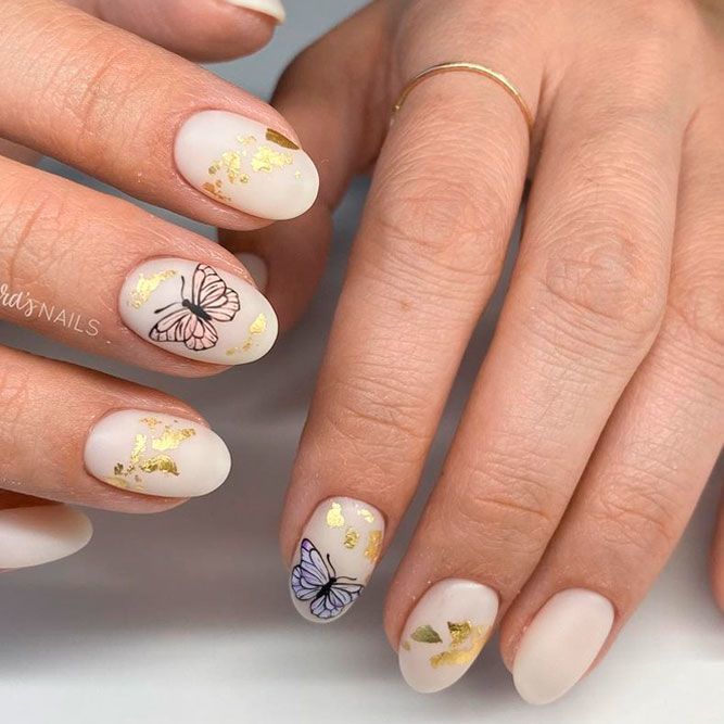 Tan Butterfly Short Nails For Fall Pictures, Photos, and Images for ...