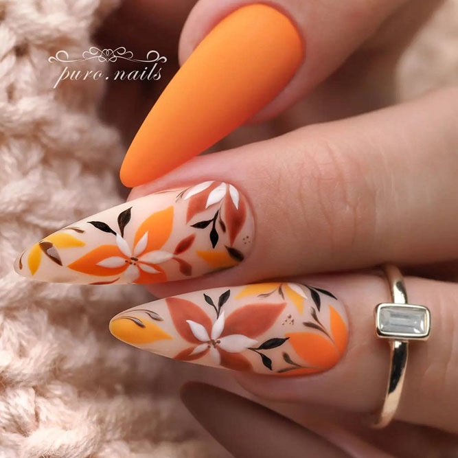 Orange Designed Fall Nail Art Pictures, Photos, and Images for Facebook ...