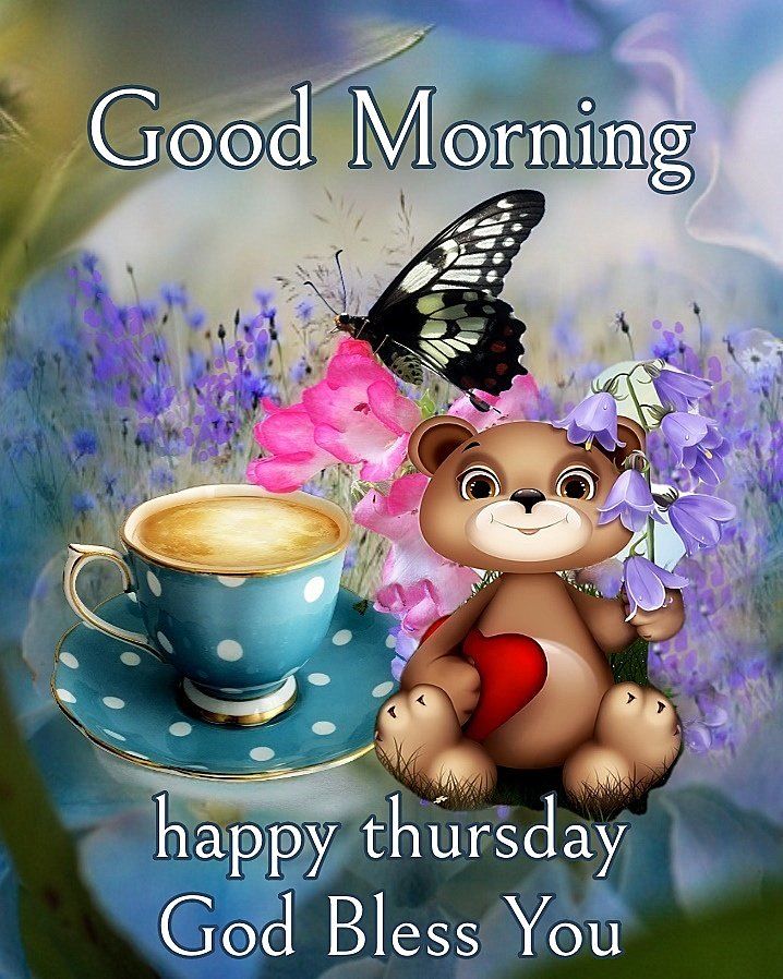 Teddy Bear Holding Flower - Good Morning, Happy Thursday Pictures ...